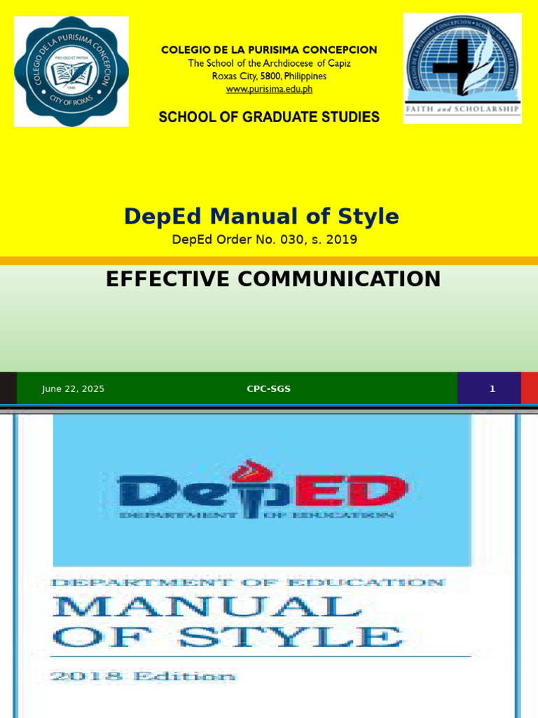 DepEd Manual of Style | PDF | Adjective | Comma
