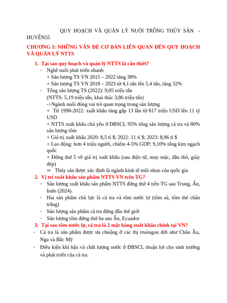 Decuong Quy Hoach | PDF