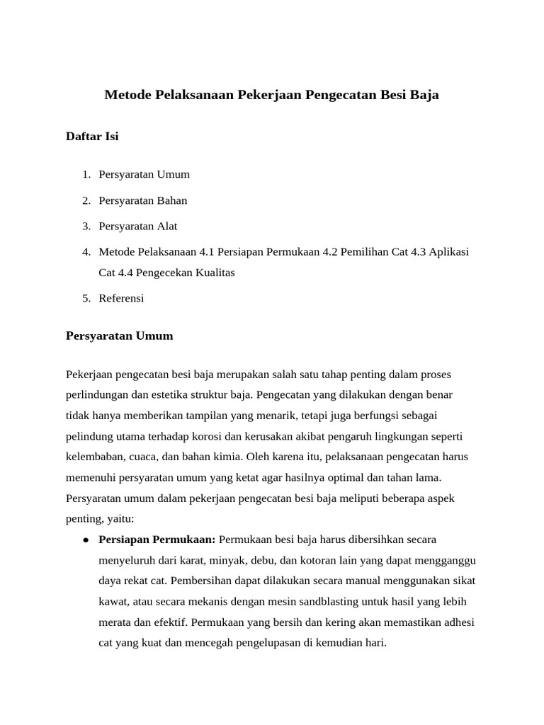 Metode Pengecatan Besi Baja | PDF