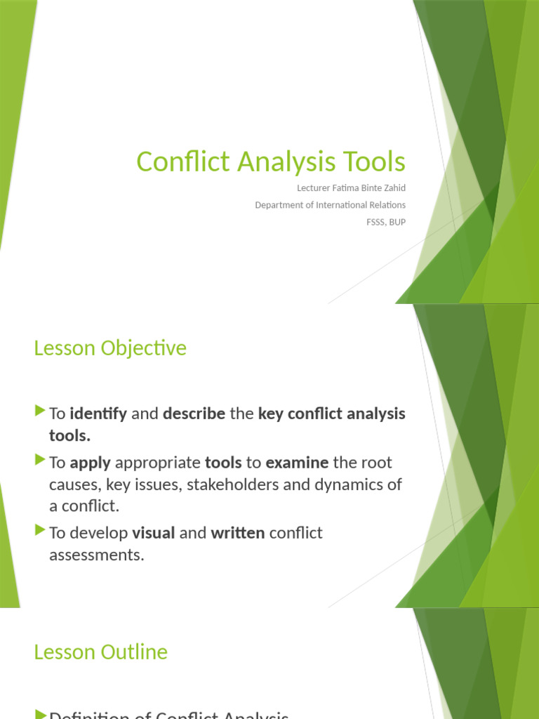 Lesson 5 Conflict Analysis Tools | PDF