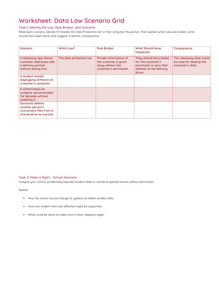 Worksheet 1 L15 | PDF
