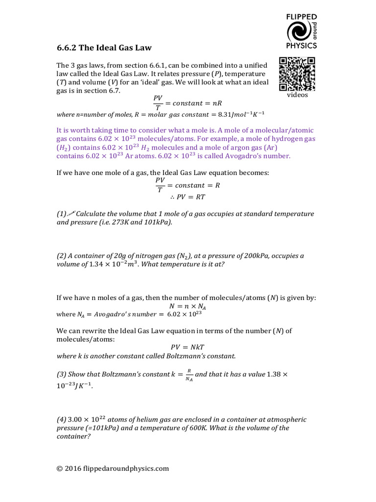 Understanding the Ideal Gas Law | PDF