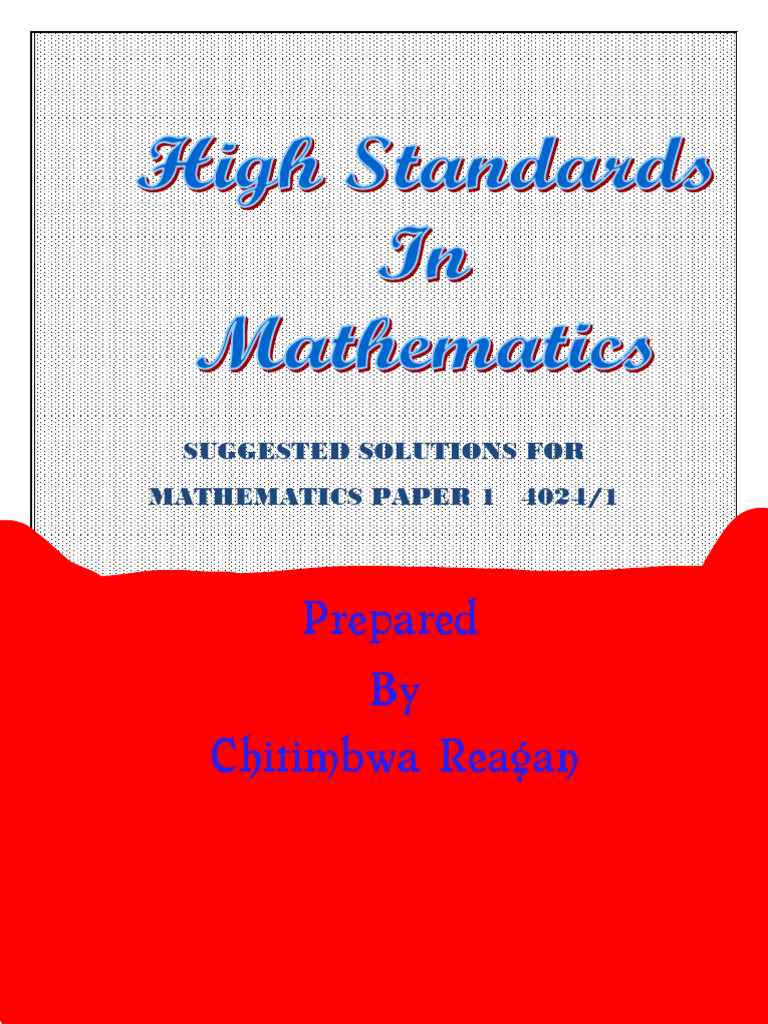 2020 Mathematics Paper 1 Solutions | PDF