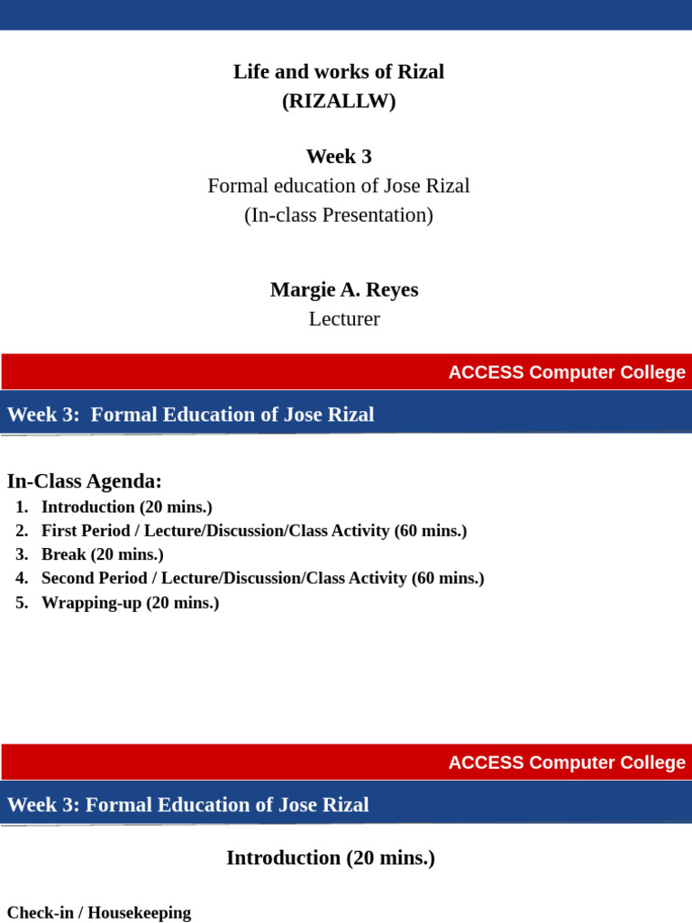 REVISEDRIZALLW In-Class-PPT W3 | PDF