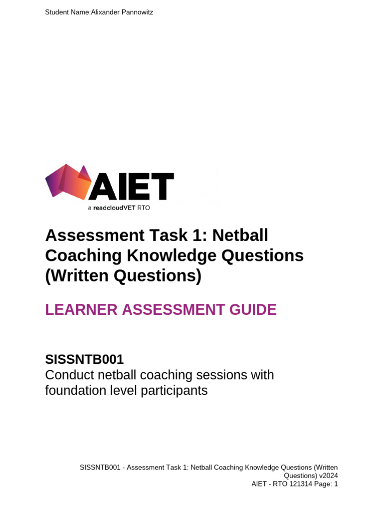 Netball Coaching Knowledge Assessment | PDF | Forward (Association ...