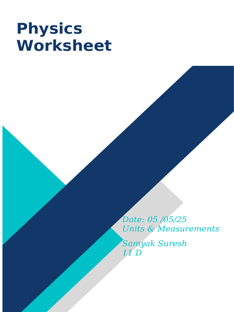 Physics Worksheet | PDF