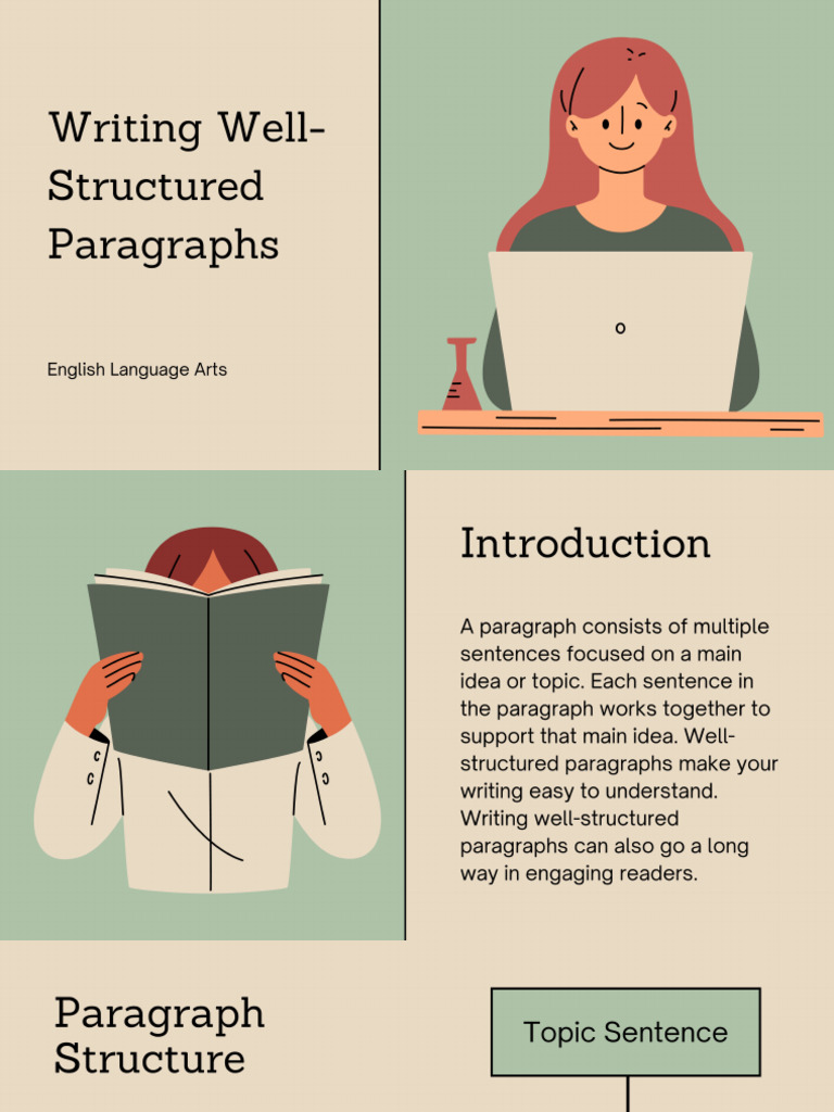 Writing Well-Structured Paragraphs Education Presentation in Green and Beige Illustrative Style ...