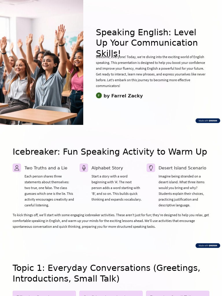 Enhance Your English Speaking Skills | PDF | Conversation | Communication