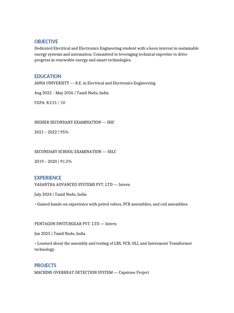Deedy Format Resume Shruthi | PDF