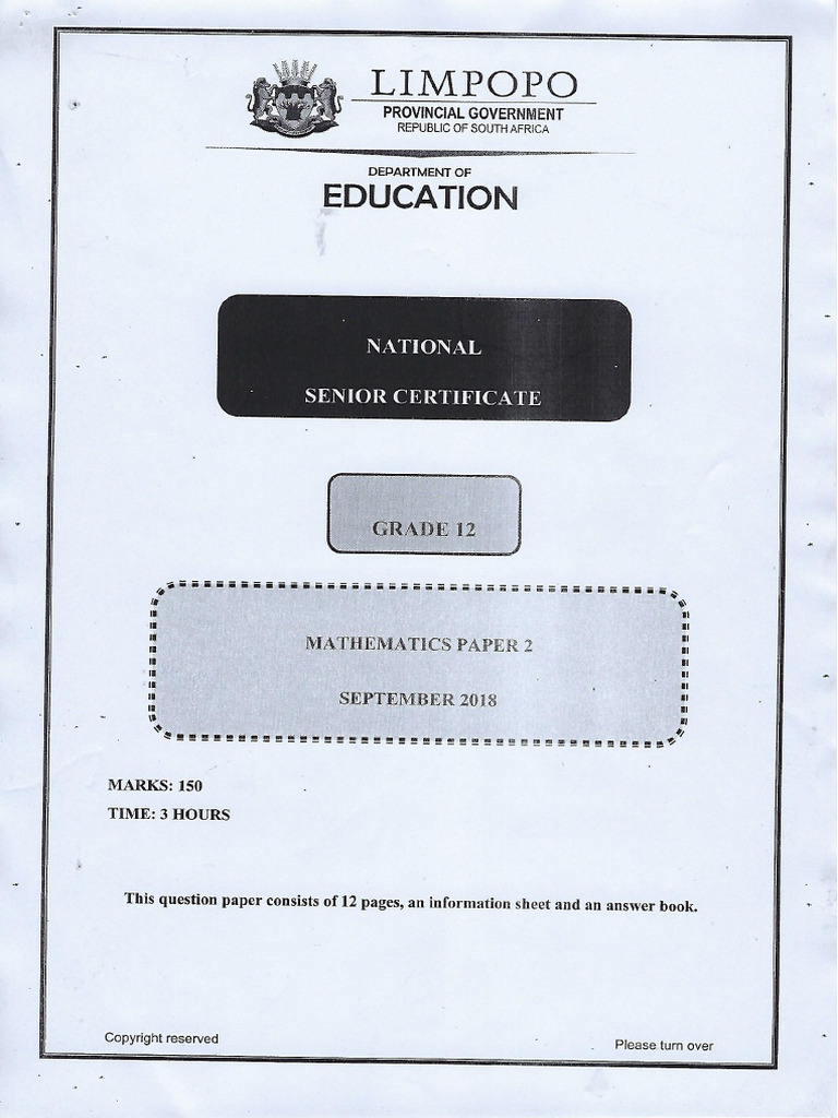Scan - Maths p2 2018 Trial QP Limpopo | PDF