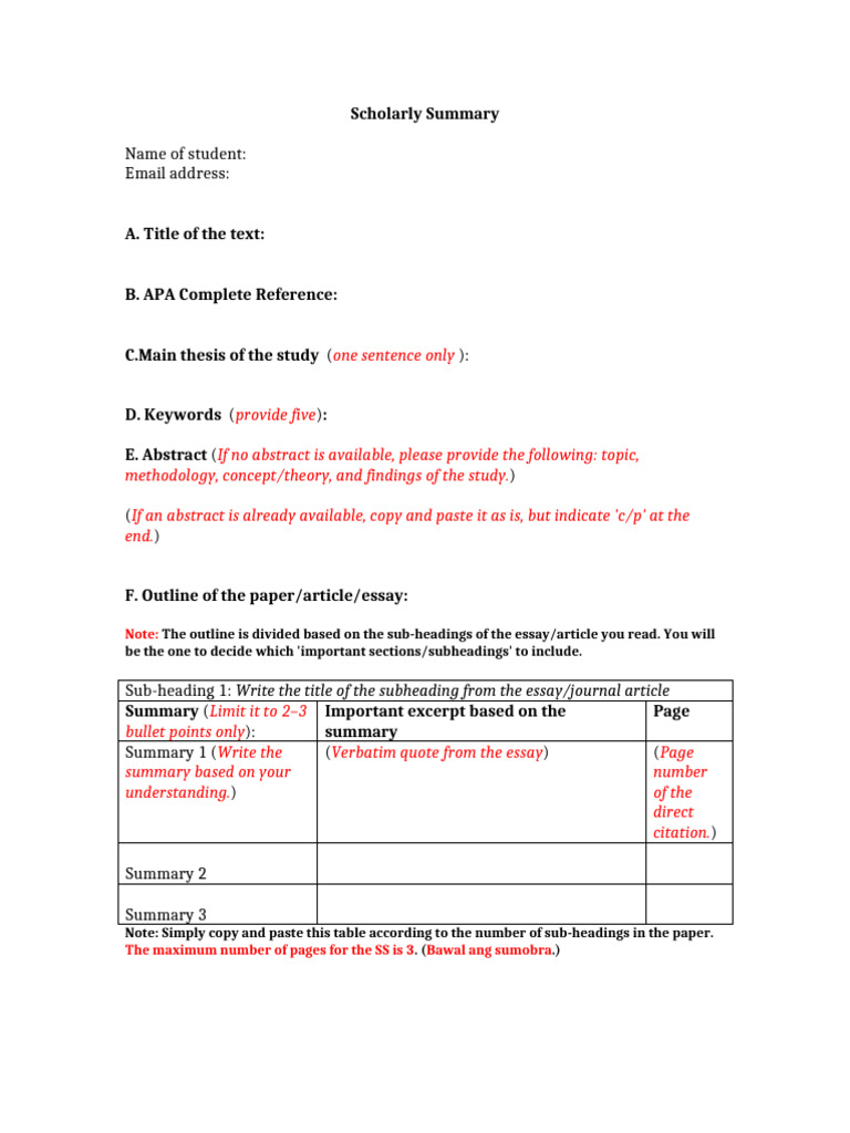 Scholarly Summary | PDF
