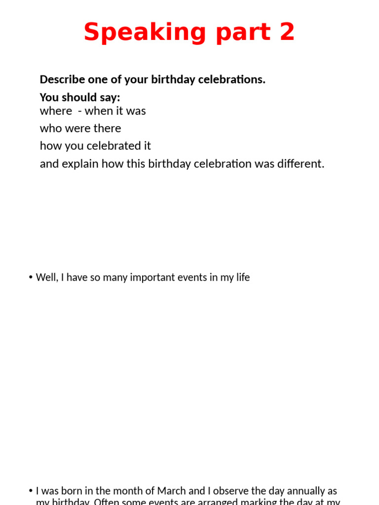 Presentation1 - Unit 9 - Speaking Part 2 | PDF