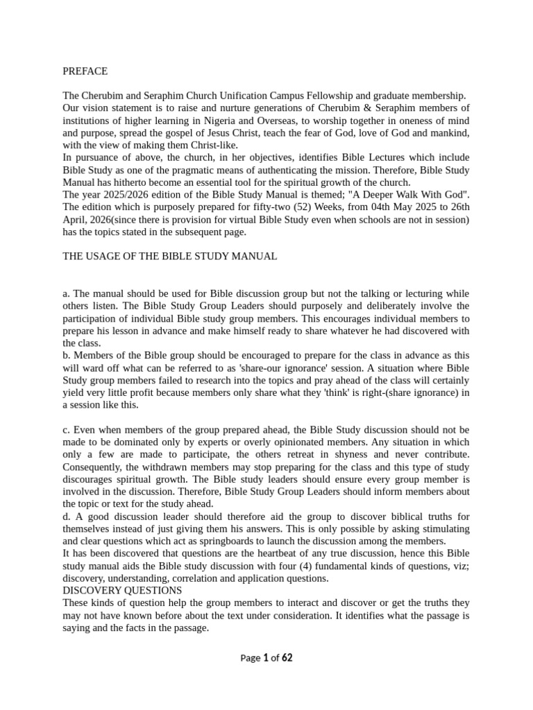 2025/2026 Bible Study Manual Overview | PDF | Forgiveness | Bible