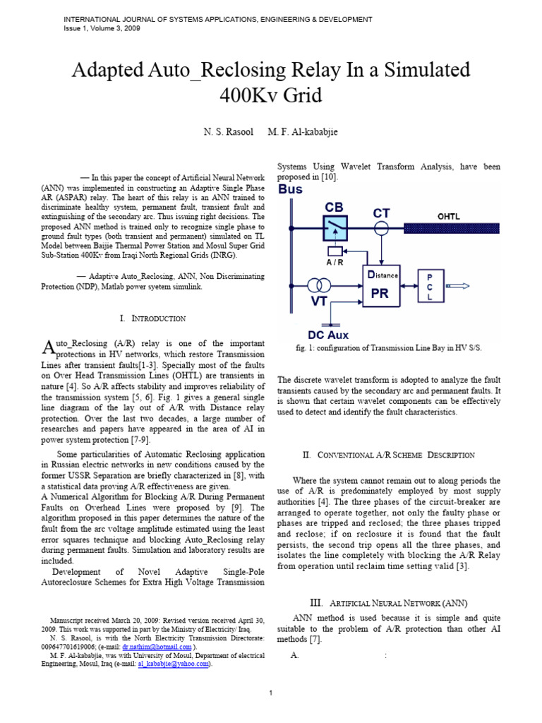 Adapted Auto Reclosing Relay in A Simula | PDF | Cross Validation (Statistics) | Discrete ...
