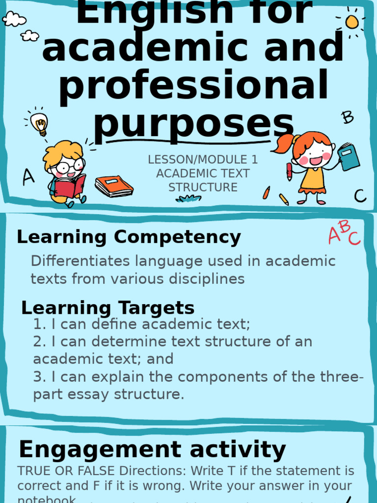 English For Academic and Professional Purposes PPT MIDTERM | PDF | Essays | Subject (Grammar)