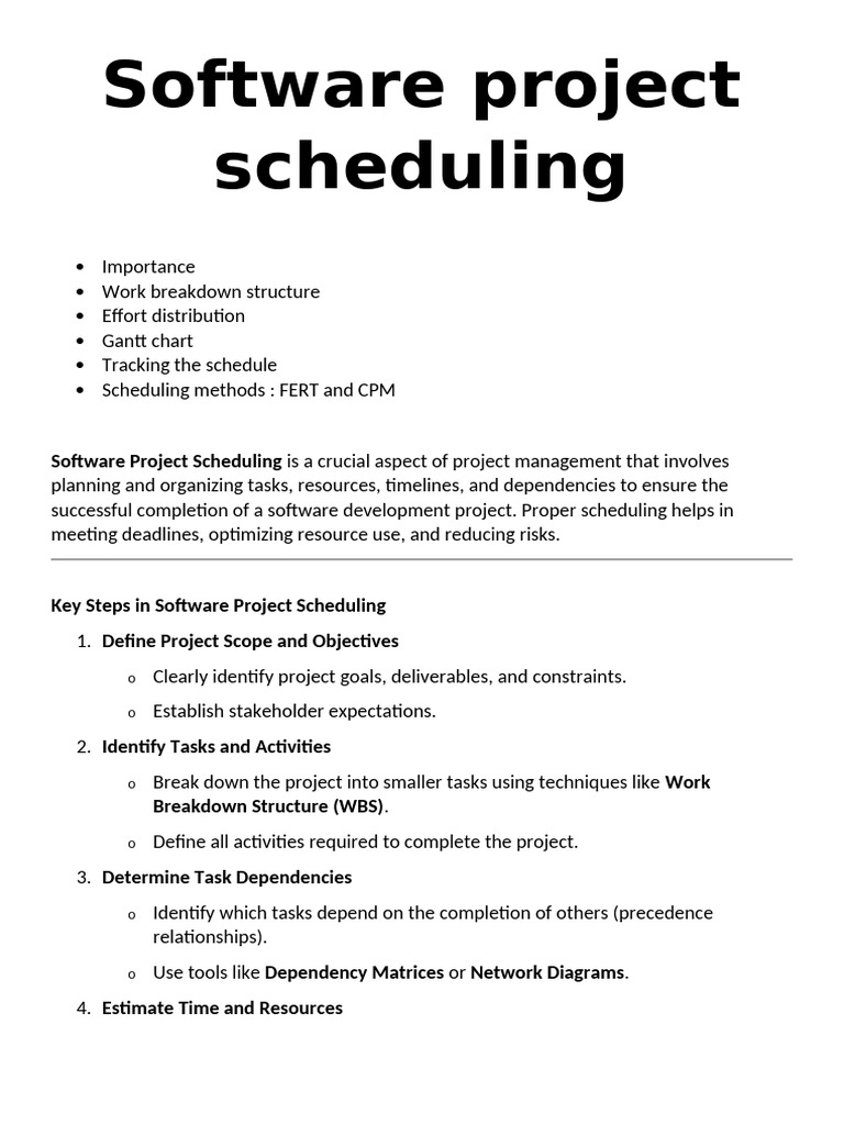 Software Project Scheduling | PDF | Performance Indicator | Project Management