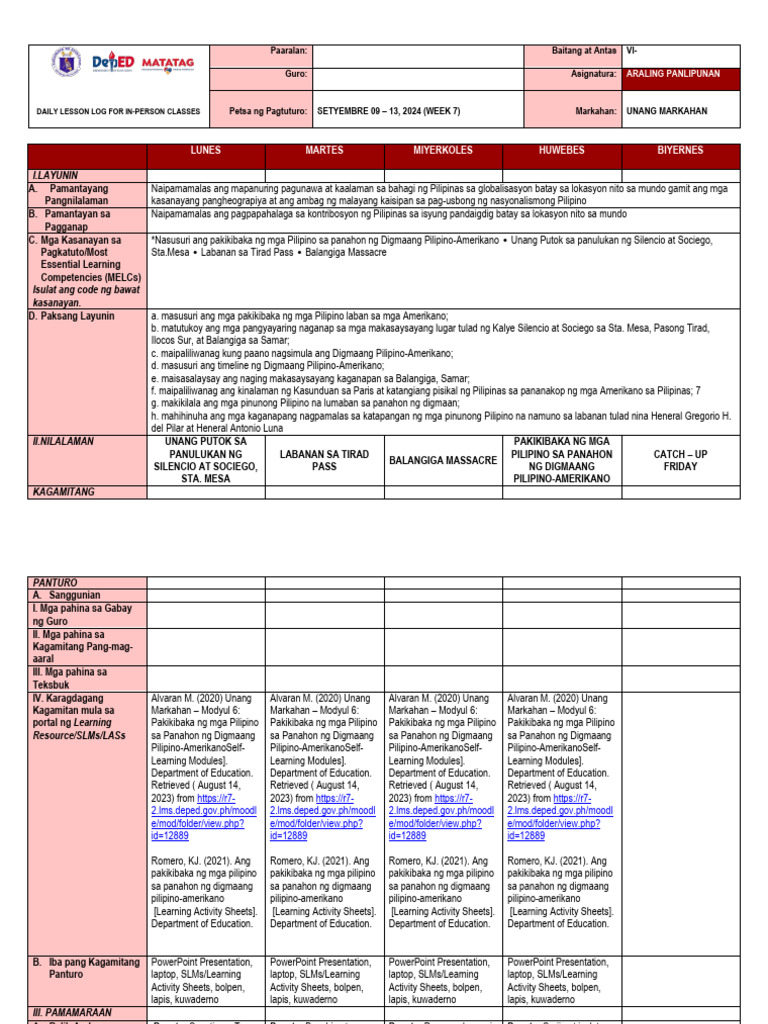 G6 Q1W7 DLL AP (MELCs) | PDF