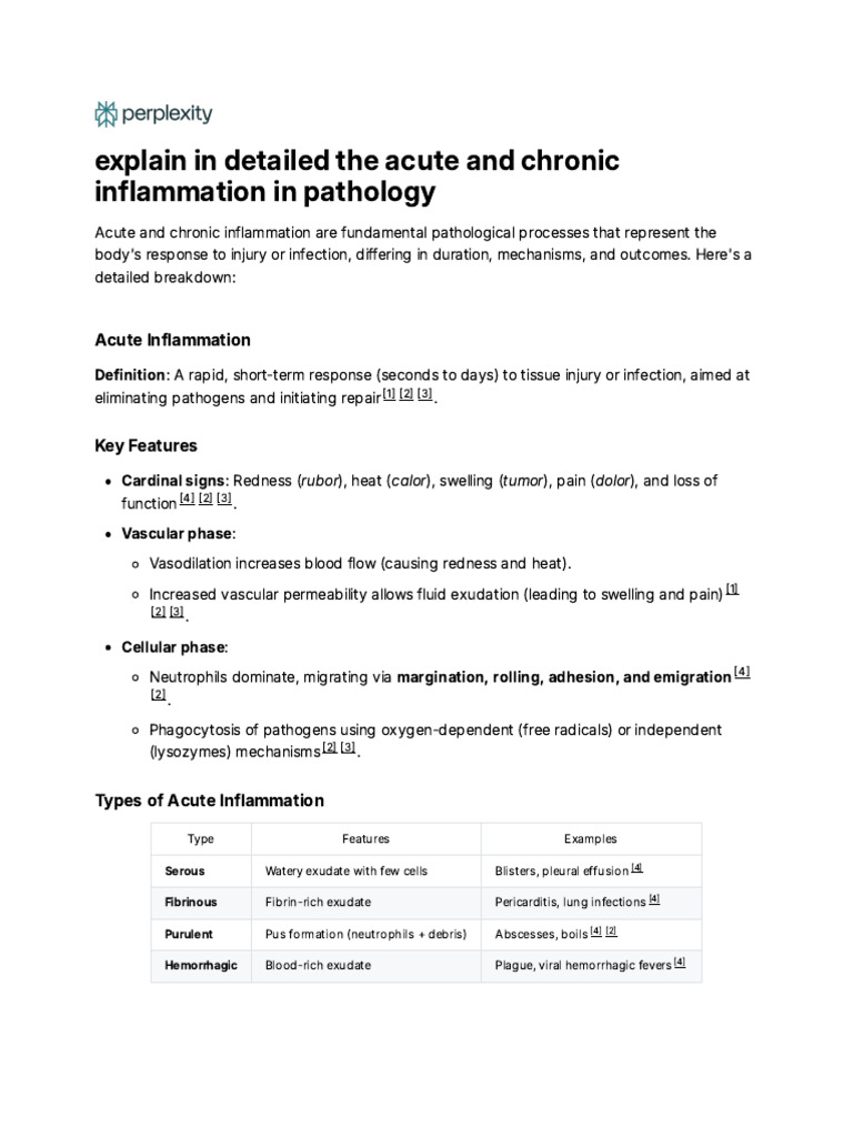 Acute vs Chronic Inflammation Explained | PDF | Inflammation | Macrophage