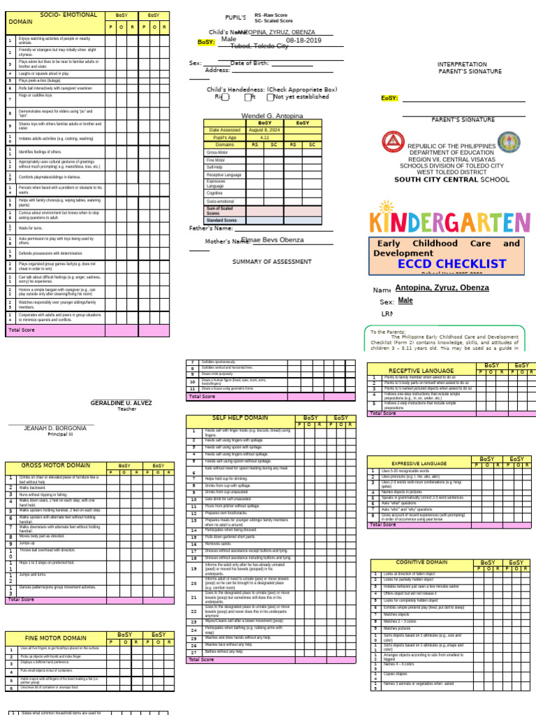 Official Template ECCD For SY2025 2026 | PDF | Sibling | Linguistics