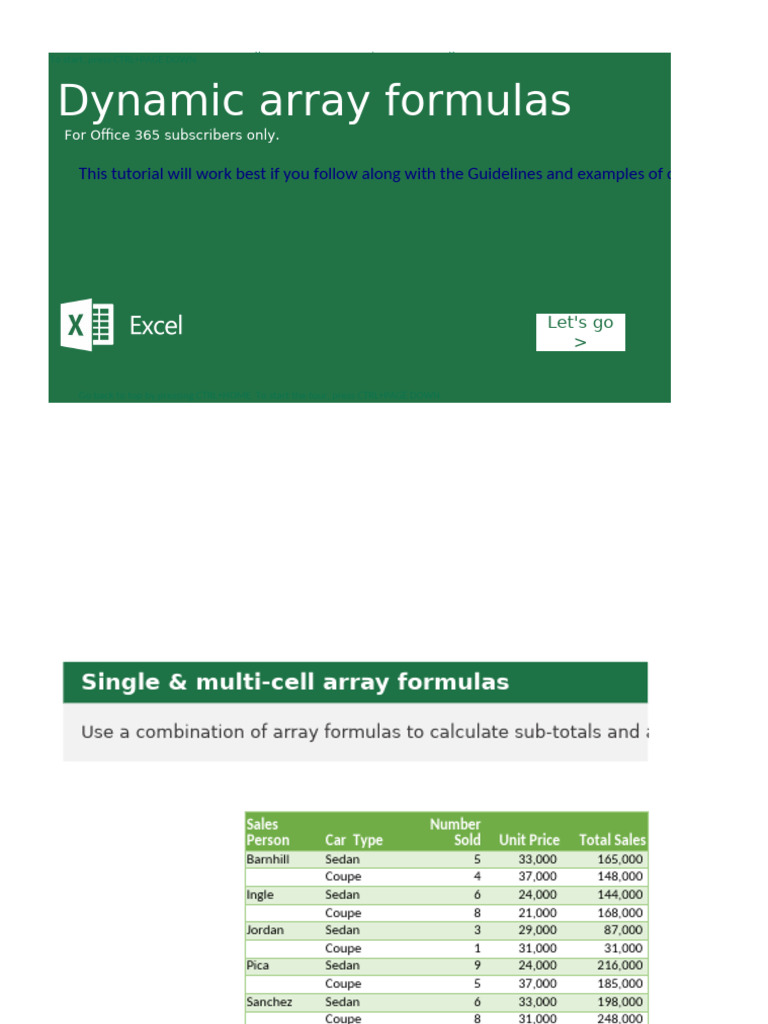 Mastering Dynamic Array Formulas in Excel | PDF | Elementary ...