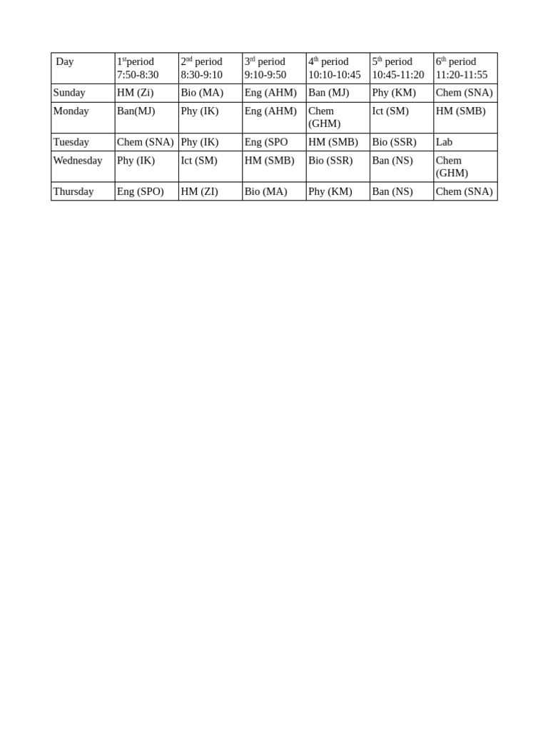 Class Routine Pdf 1392