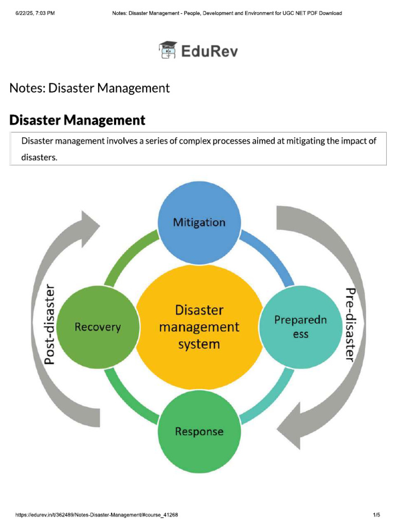 Disaster Management | PDF