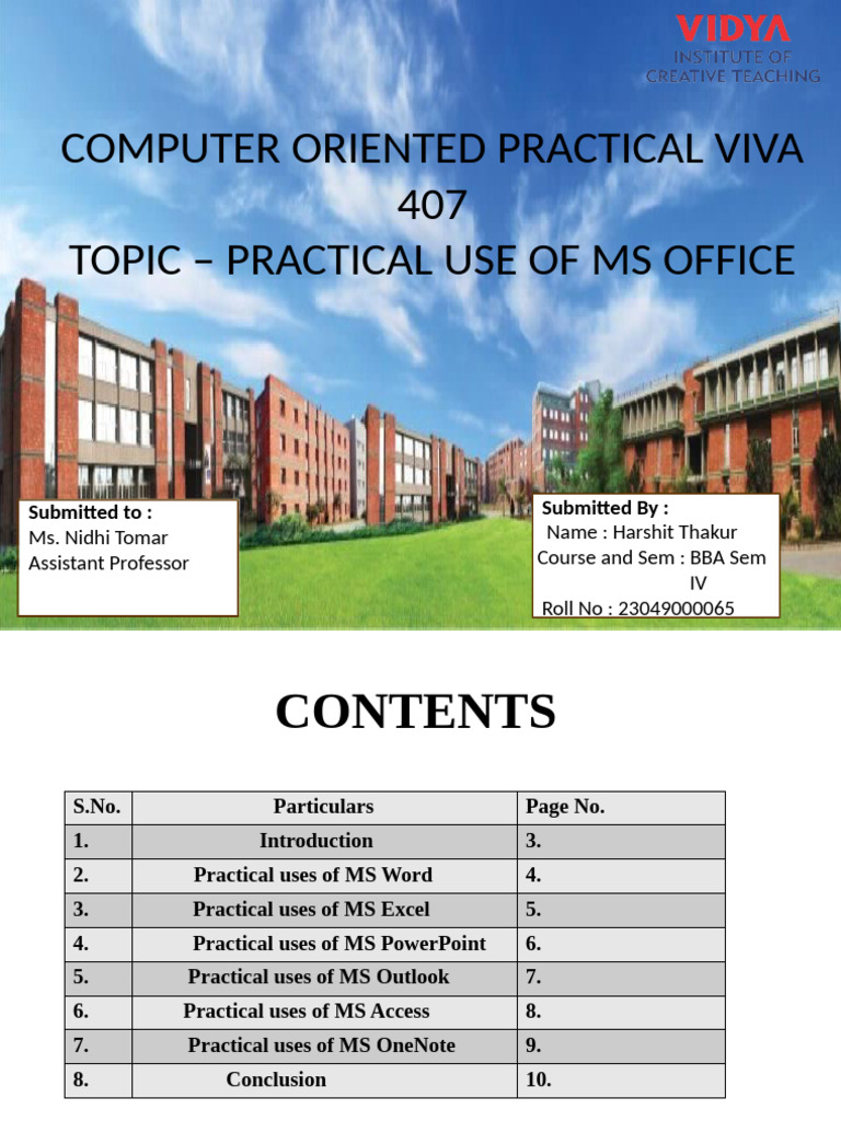 Practical Use of MS Office-2 | PDF | Microsoft Office | Microsoft Access