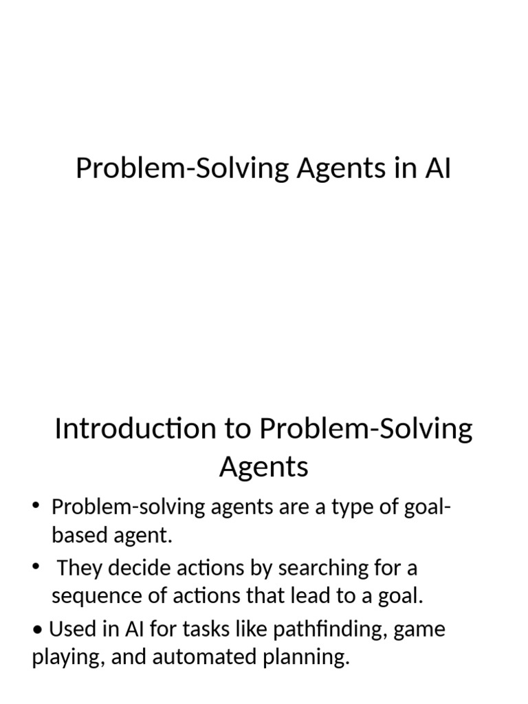 Problem Solving Agents AI | PDF