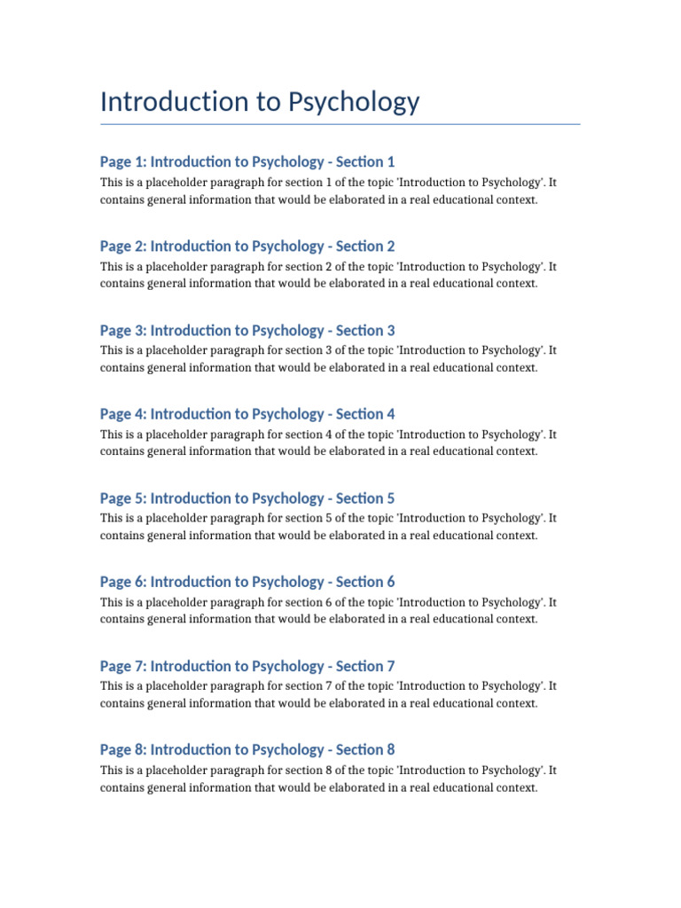 Introduction to Psychology Overview | PDF