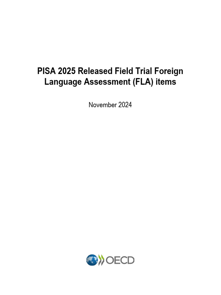 PISA 2025 FLA Field Trial Items Released | PDF | Psycholinguistics ...