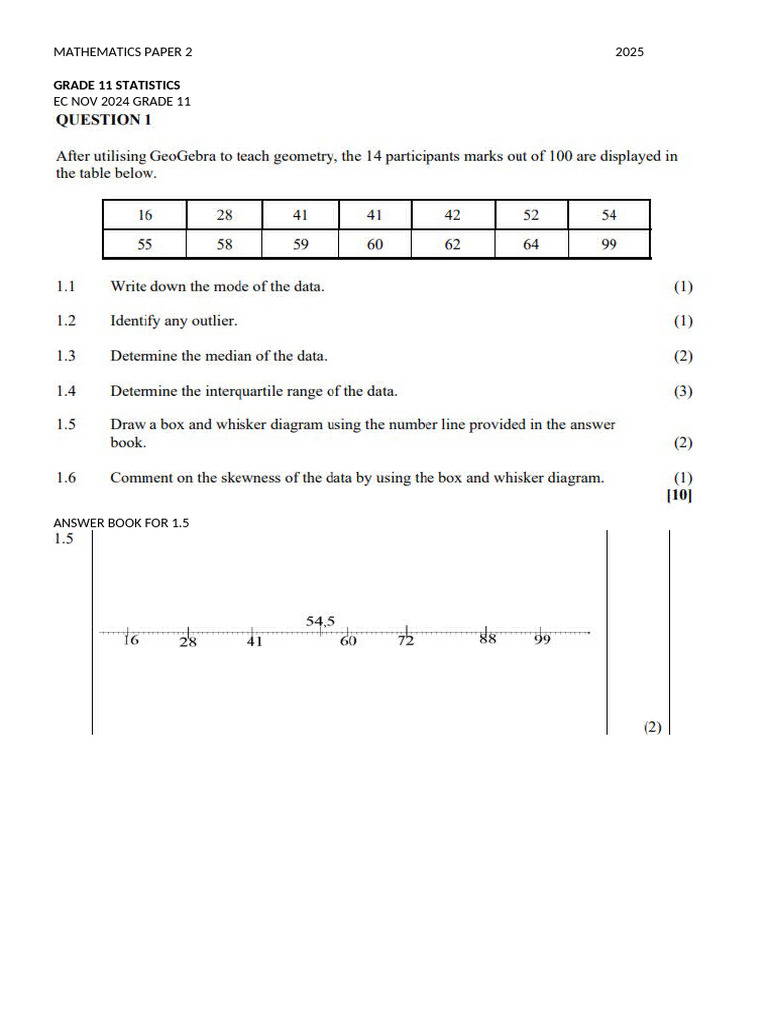 Grade 11 Mathematics Paper 2 2025 | PDF
