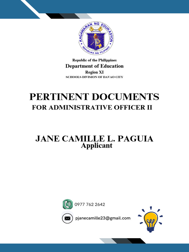 Pertinent Documents for Admin Officer II | PDF
