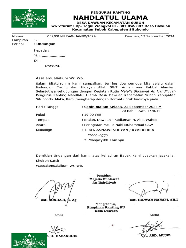 Undangan Nu 2025-2 | PDF