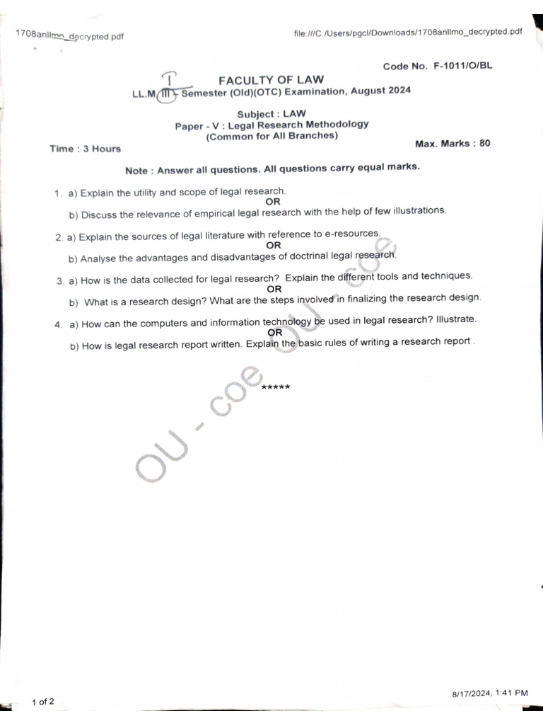 Legal Research Methodology | PDF