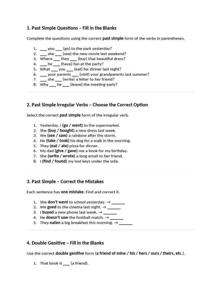 s3 Unit 6 Past Simple 2 | PDF