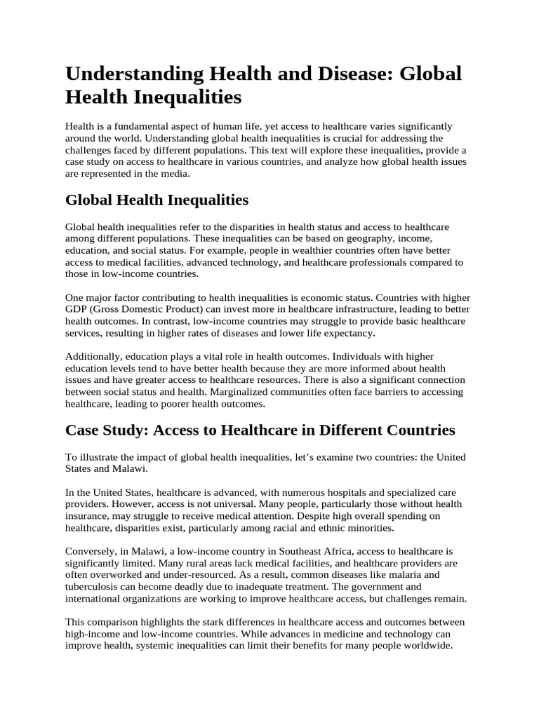 Global Health Inequalities | PDF | Health Equity | Health Care