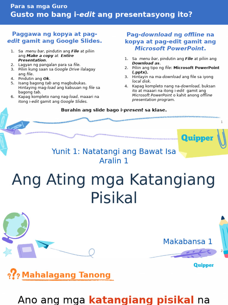 L1 Katangiang Pisikal | PDF