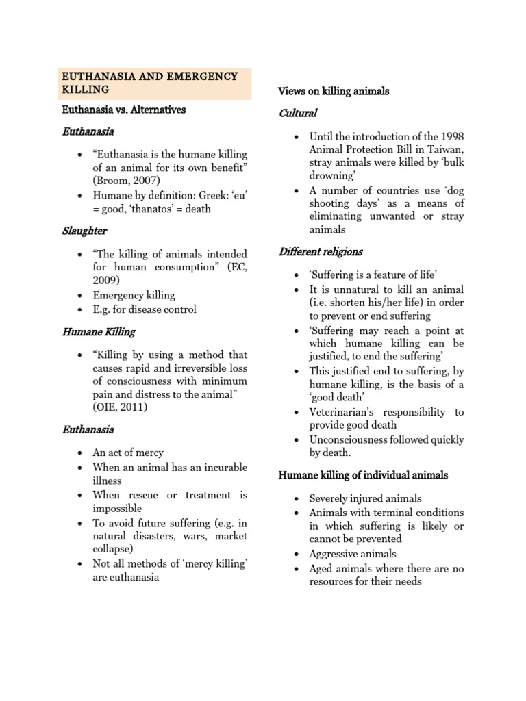 Euthanasia and Emergency Killing YAS | PDF | Death