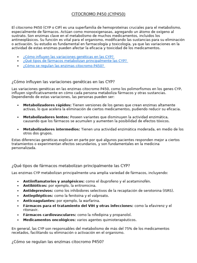 Citocromo P450 | PDF | Citocromo P450 | Bioquímica