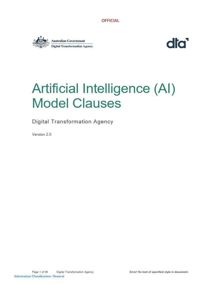 AI Model Clauses Australia - Maggio 2025 | PDF | Procurement ...