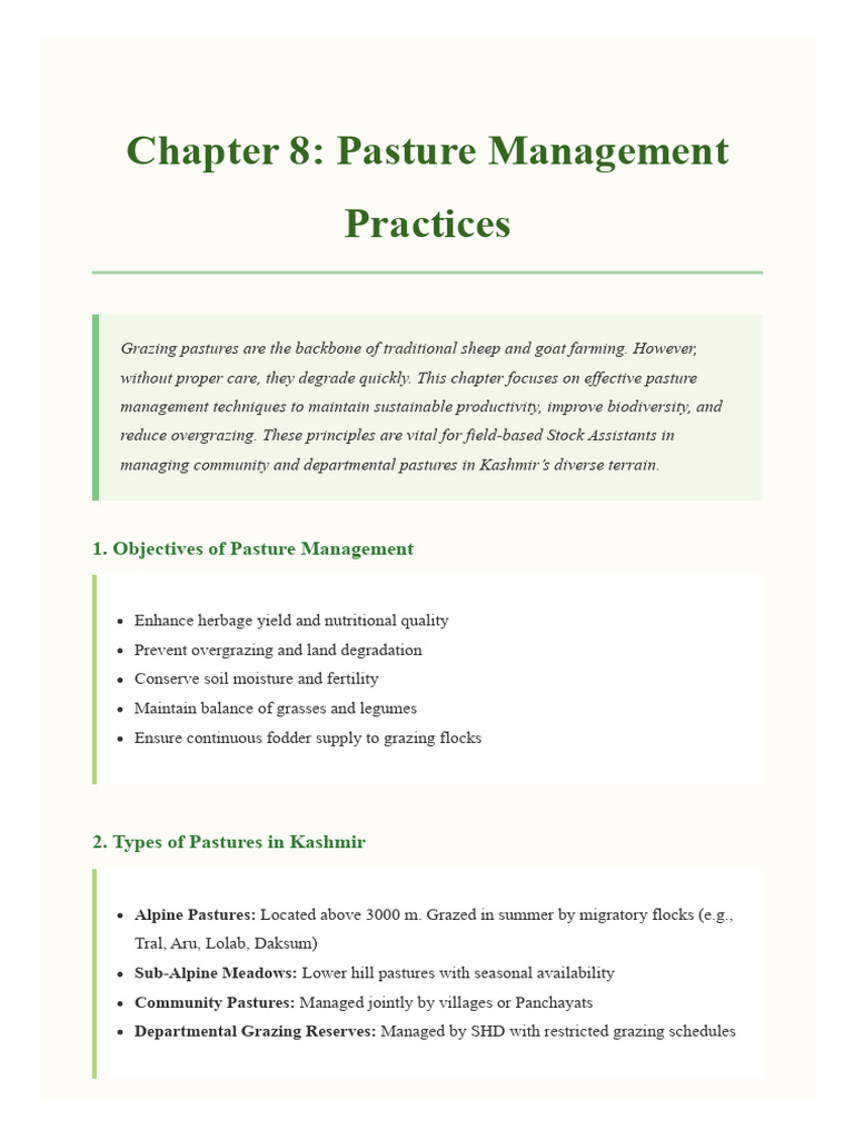 Effective Pasture Management Techniques | PDF | Grazing | Meadow