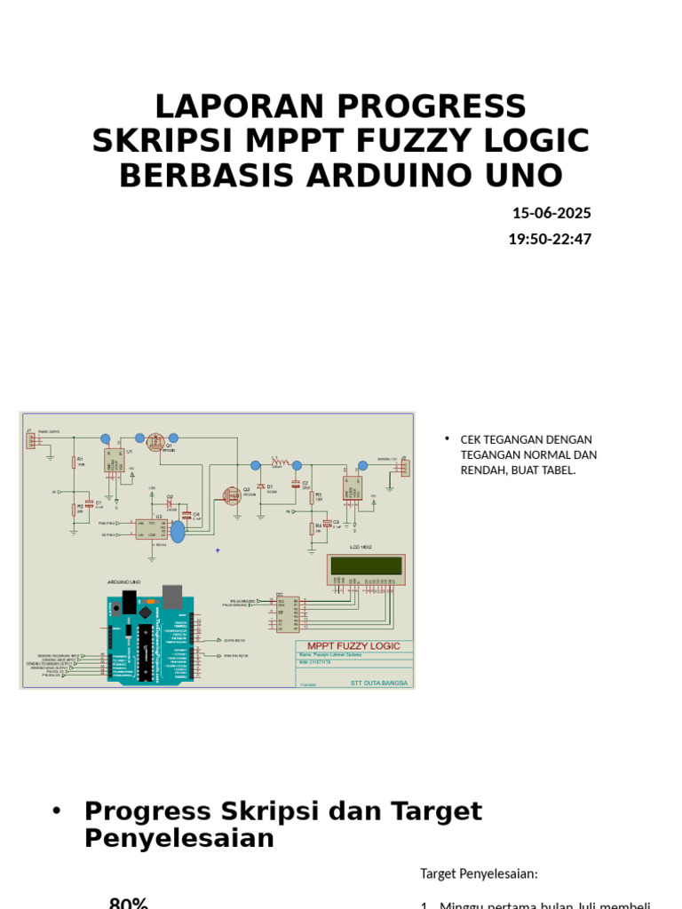Laporan Progress Skripsi MPPT Fuzzy Logic Berbasis Arduino | PDF