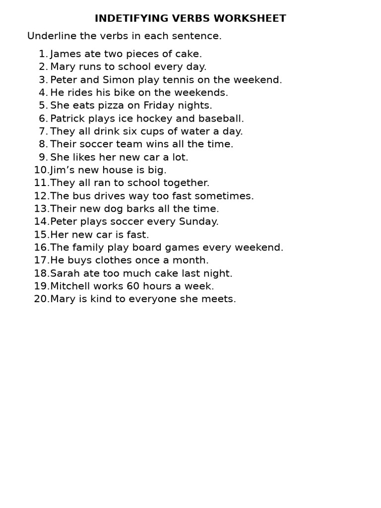 S - Identify Verbs | PDF