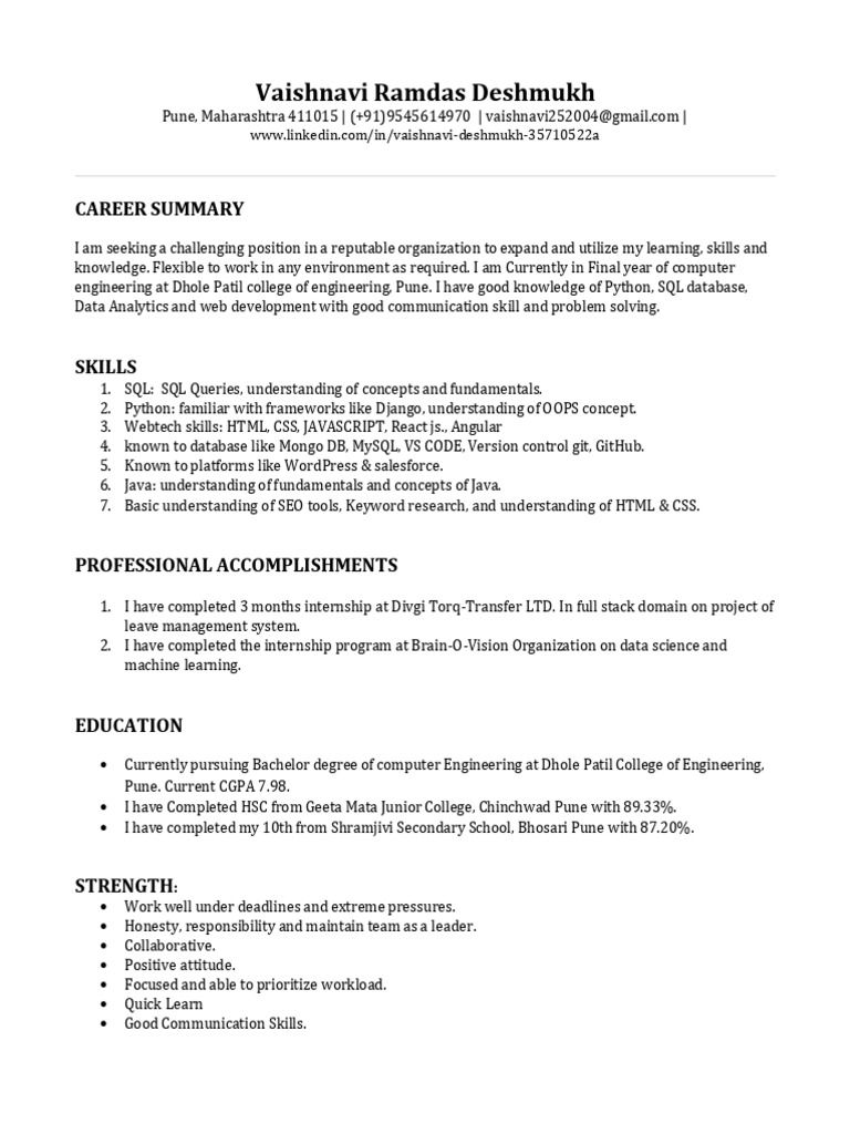 Vaishnavi Deshmukh | PDF