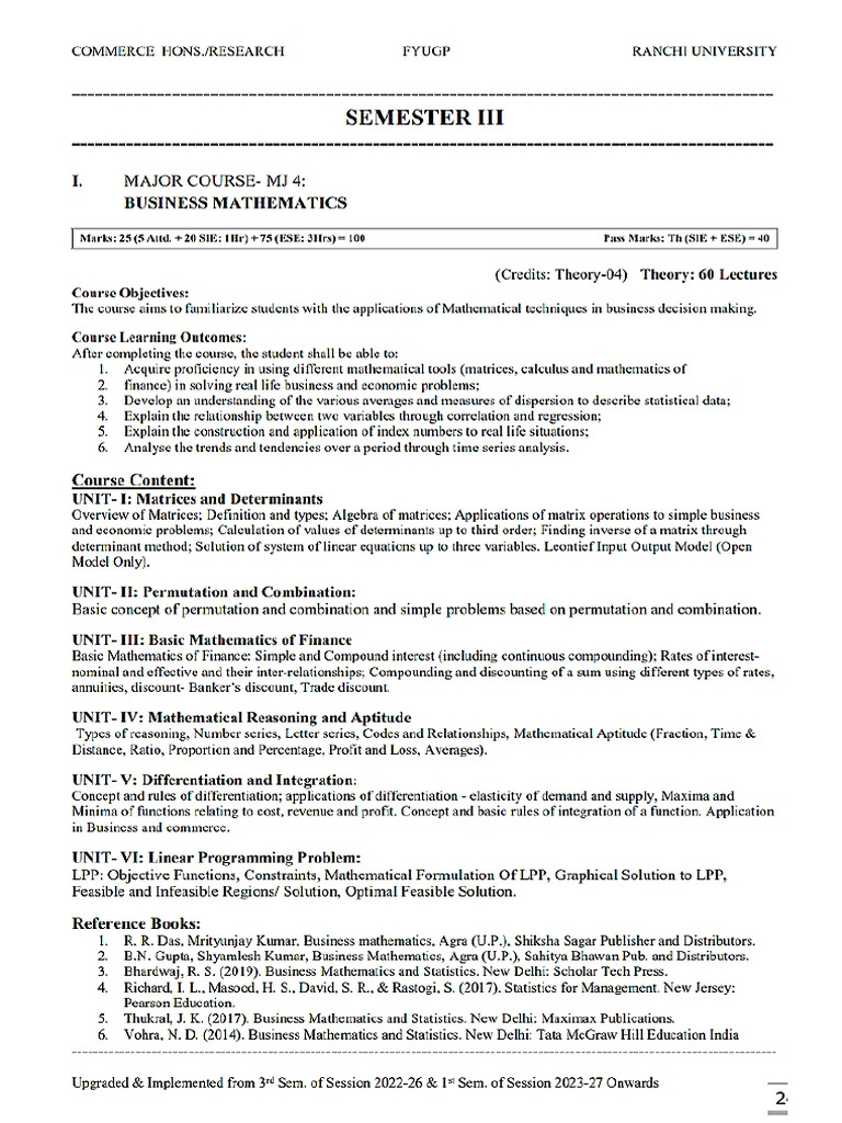 Sem 3 Syllabus | PDF