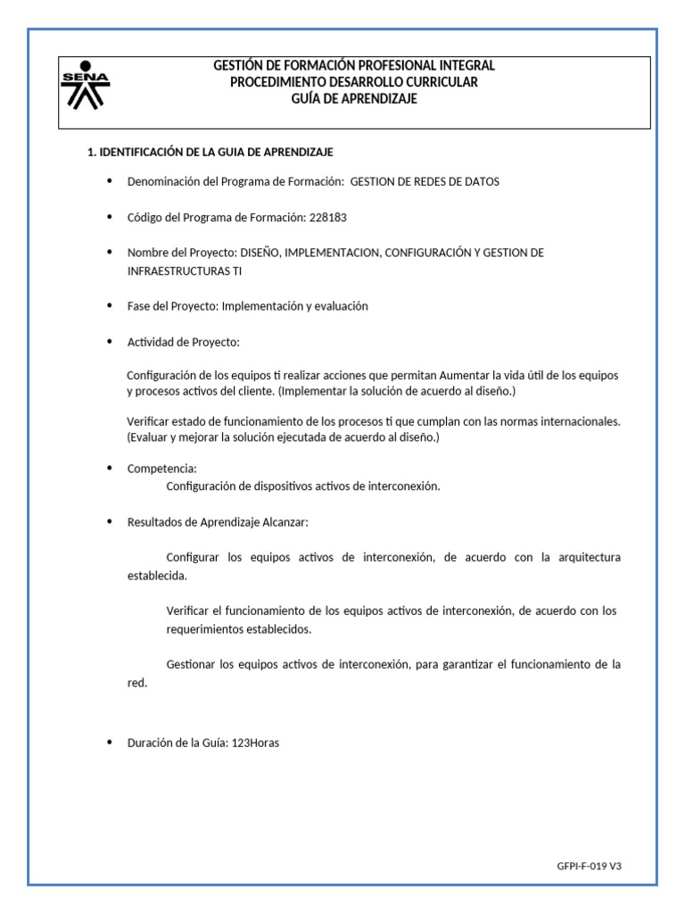 03 - GFPI-F-019 Guia de Aprendizaje - V3 - SWITCH | PDF | Redes de computadoras | Estándares de ...