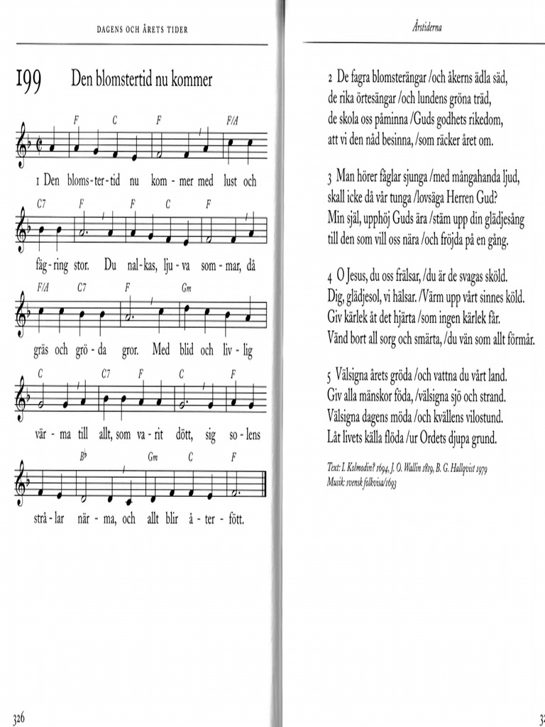Den Blomstertid Nu Kommer (Noter) | PDF