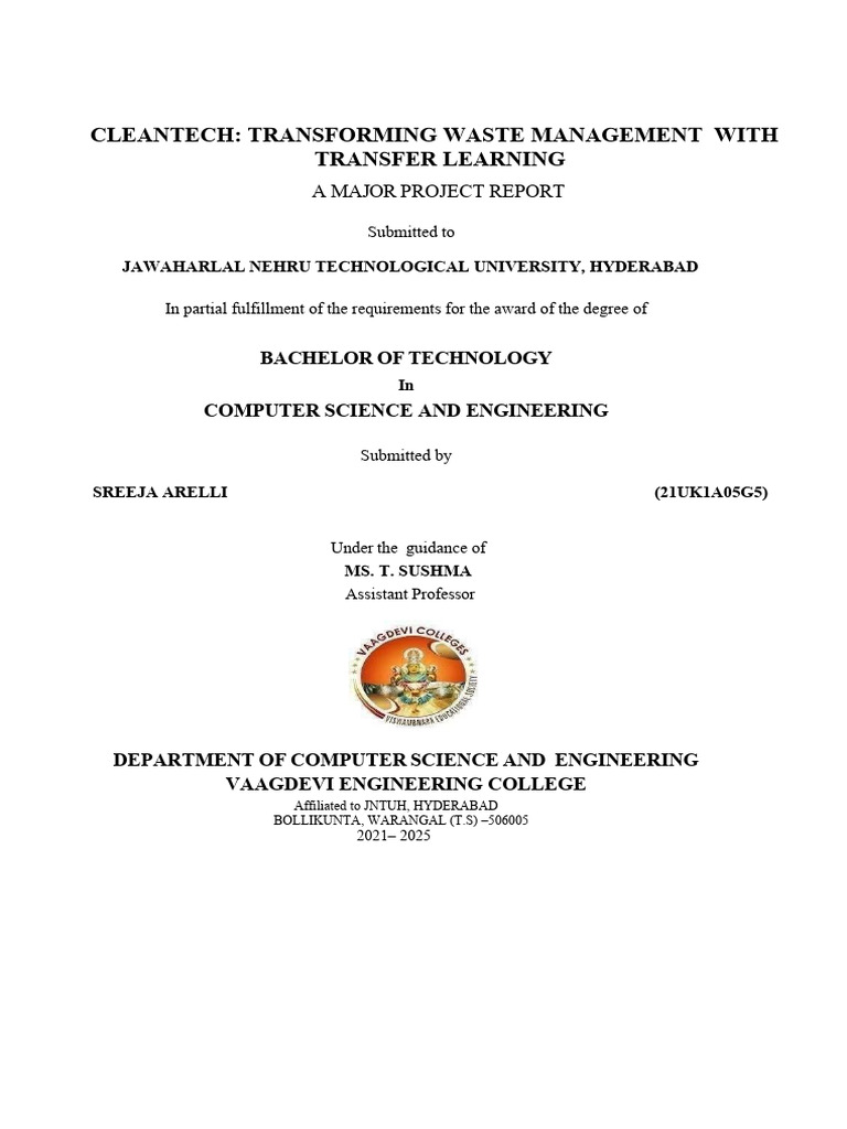 Cleantech Transforming Waste Management With Transfer Learning | PDF | Waste Management | Recycling