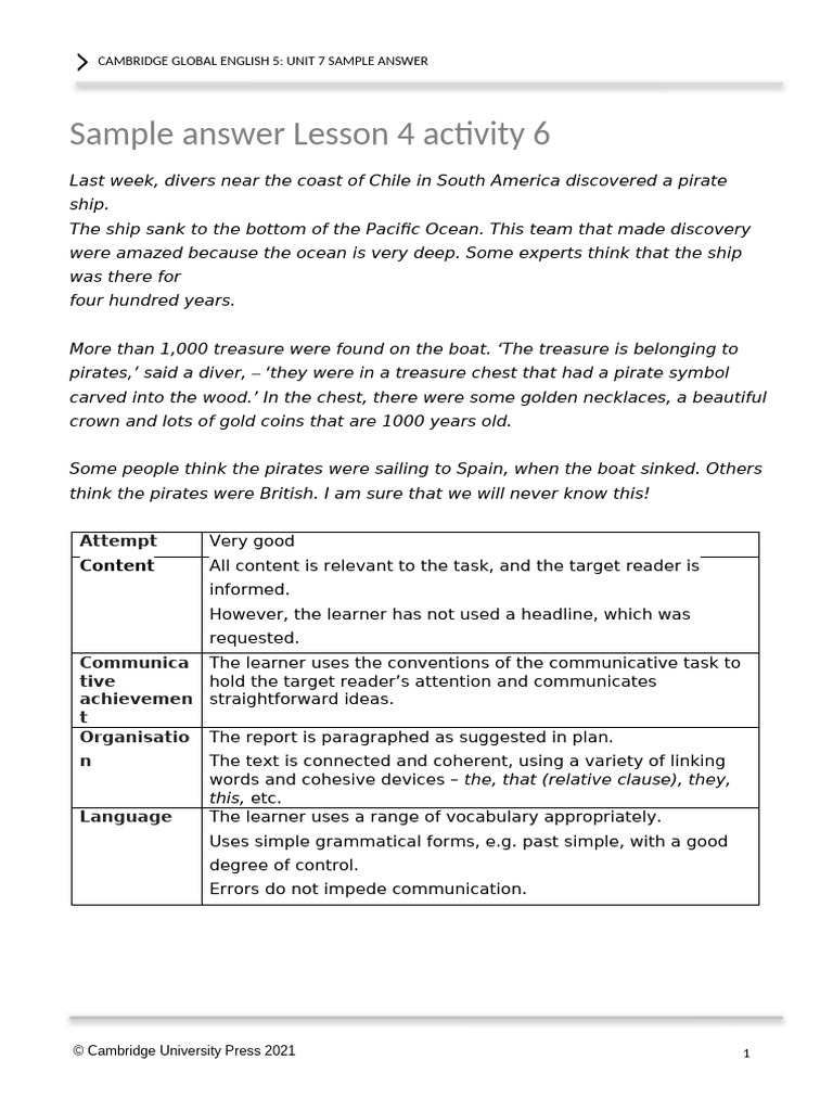 GE 5 Sample Answer Unit 7 | PDF