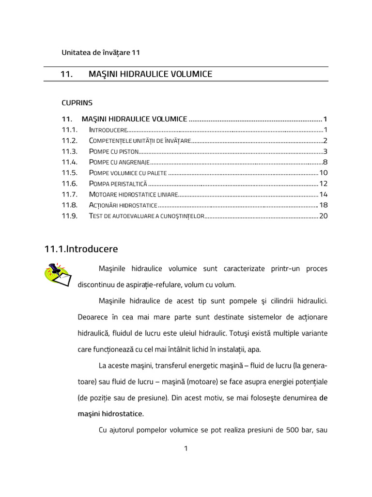 Masini Hidraulice Volumice | PDF